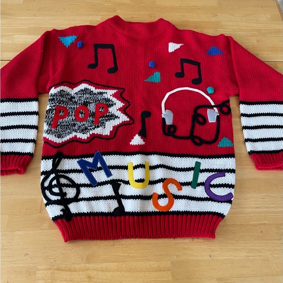 CSL | Sweaters | Vintage 8s Pop Music Sweater Teacher Small | Poshmark